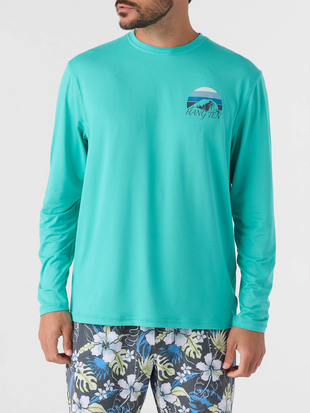 Tidal Long Sleeve Sun Tee - Green | Hang Ten