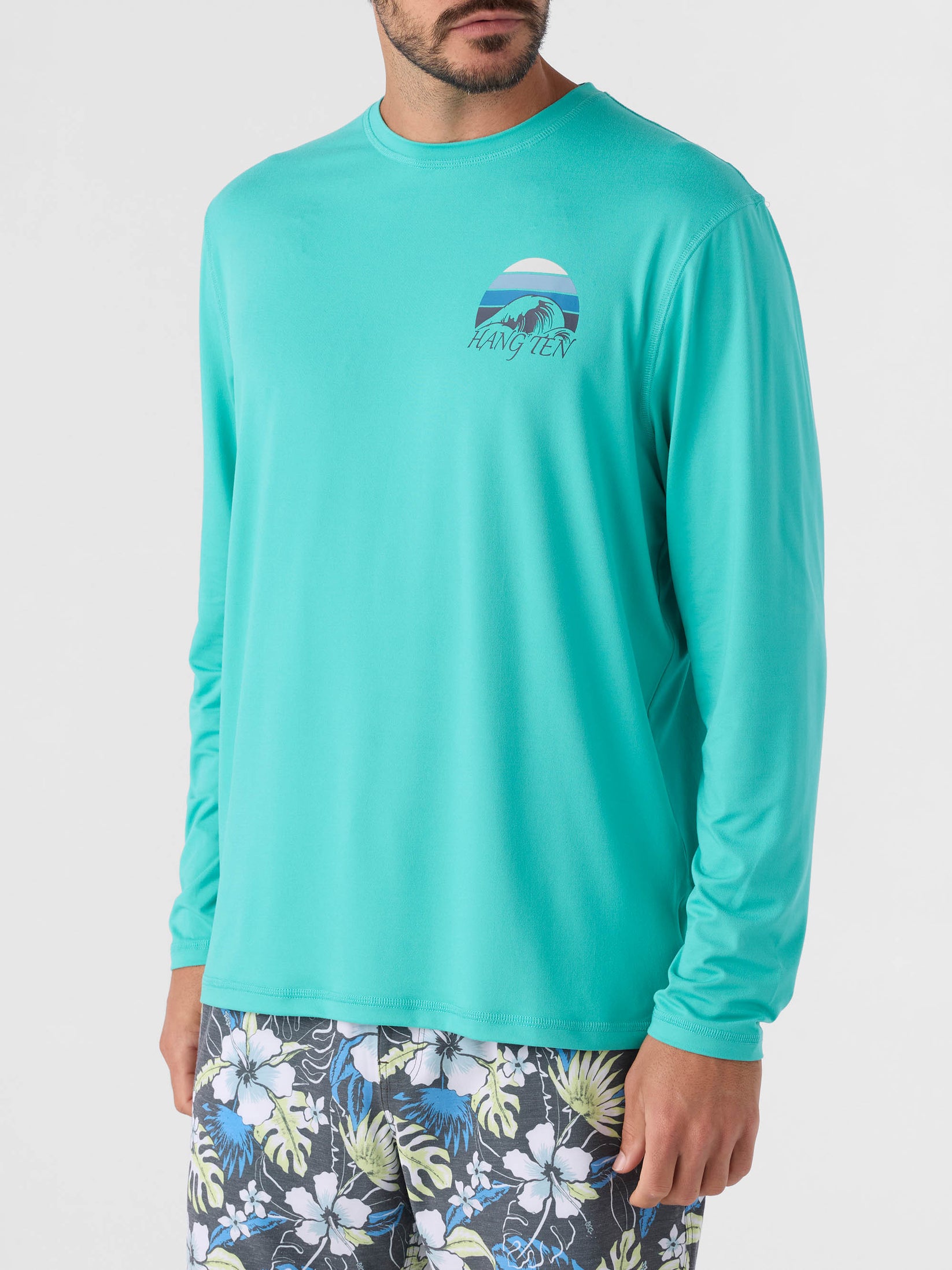 Tidal Long Sleeve Sun Tee - Green | Hang Ten