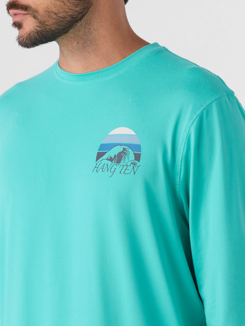 Tidal Long Sleeve Sun Tee - Green | Hang Ten